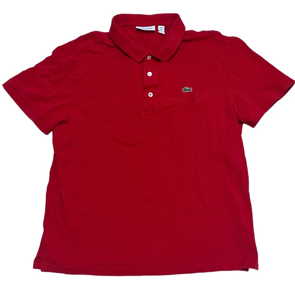 Lacoste Men’s Red Polo Shirt Green Geco Size Xl - Gem